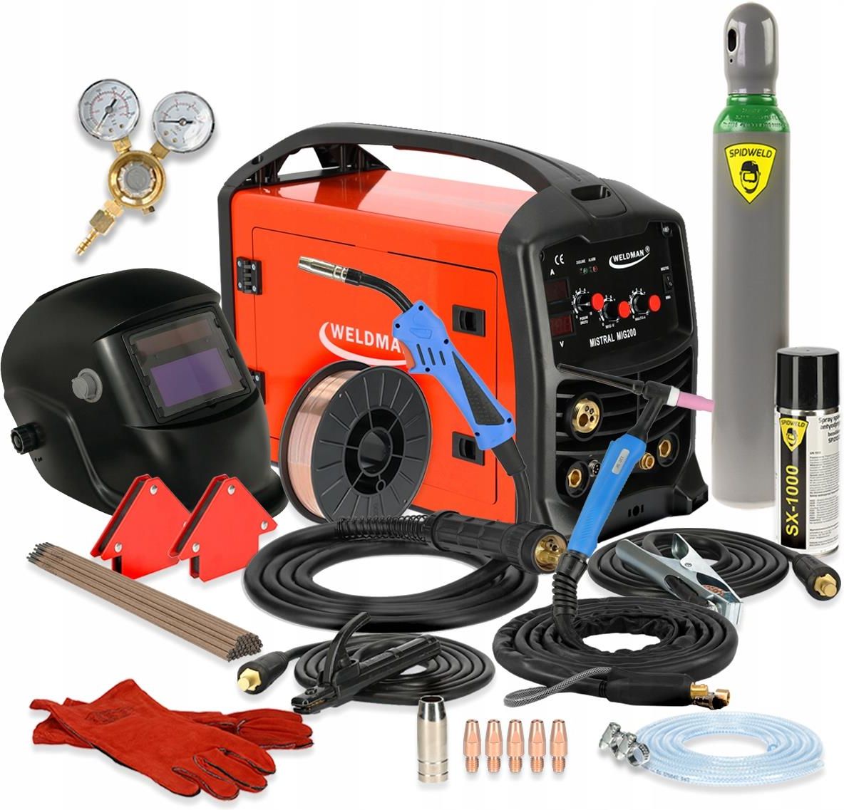 Spawarka Weldman Spawarka Migomat 3W1 Mig 200A Tig Mma Flux Zestaw ...
