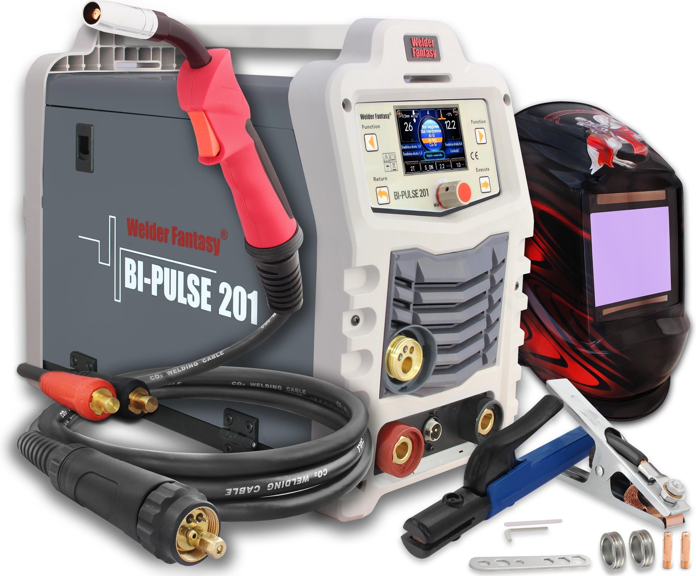Spawarka Welder Fantasy Półautomat Spawarka Bi-Pulse 201 Przyłbica ...