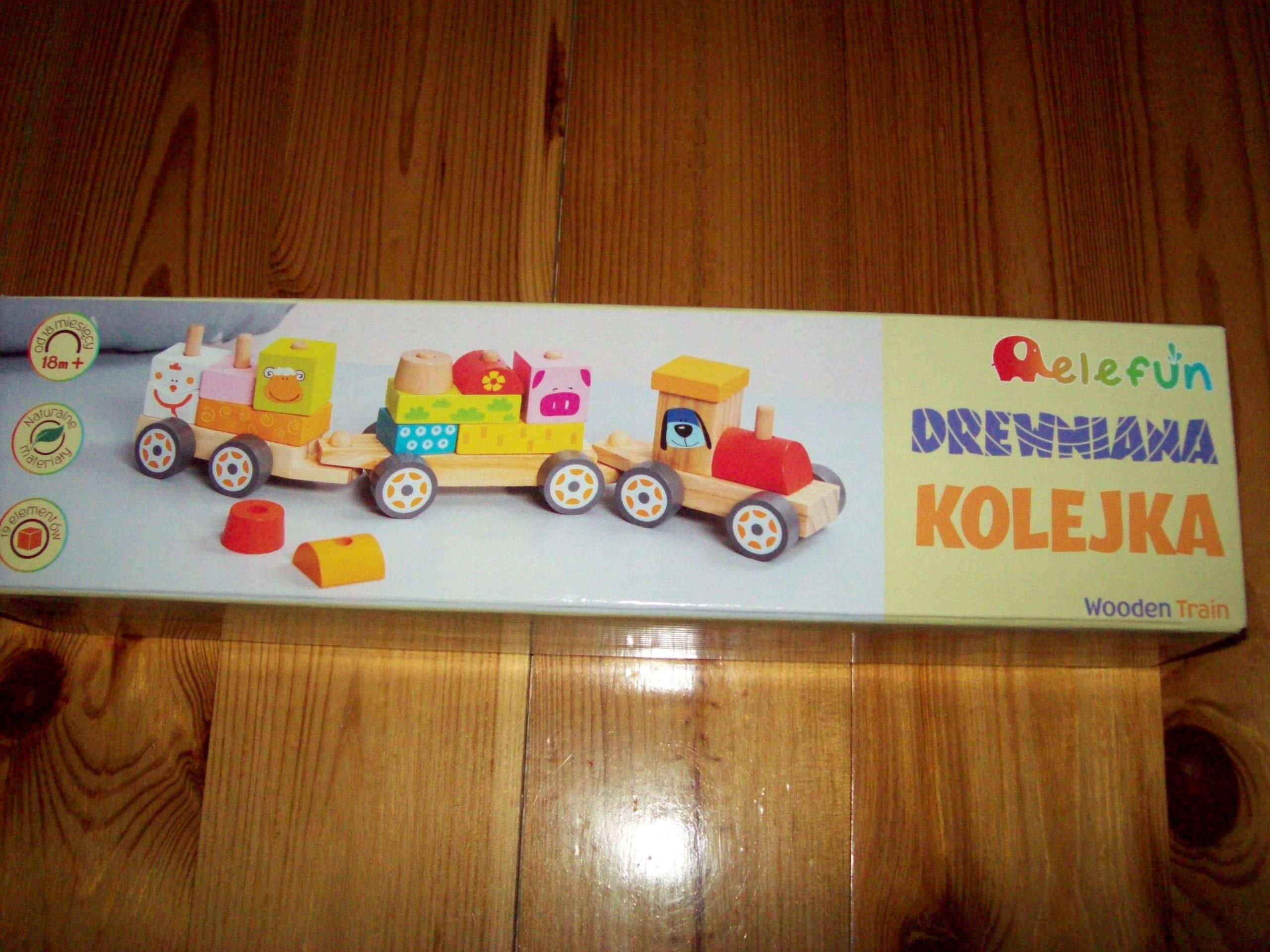 Elefun Drewniana Kolejka Z Klockami 18Elementów - Ceny i opinie - Ceneo.pl