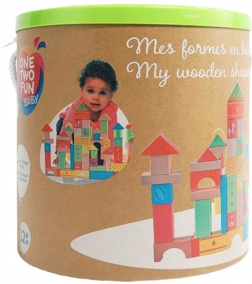 One Two Fun Klocki Drewniane Wiaderko 75El. 12M - Ceny i opinie - Ceneo.pl