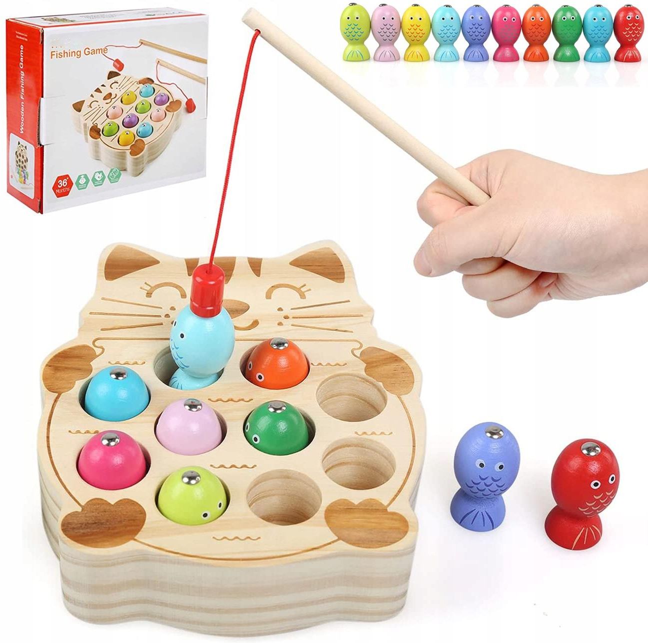 Bedde Łowienie Rybek Gra Drewniane Rybki Do Łowienia 6W1 - Ceny i ...