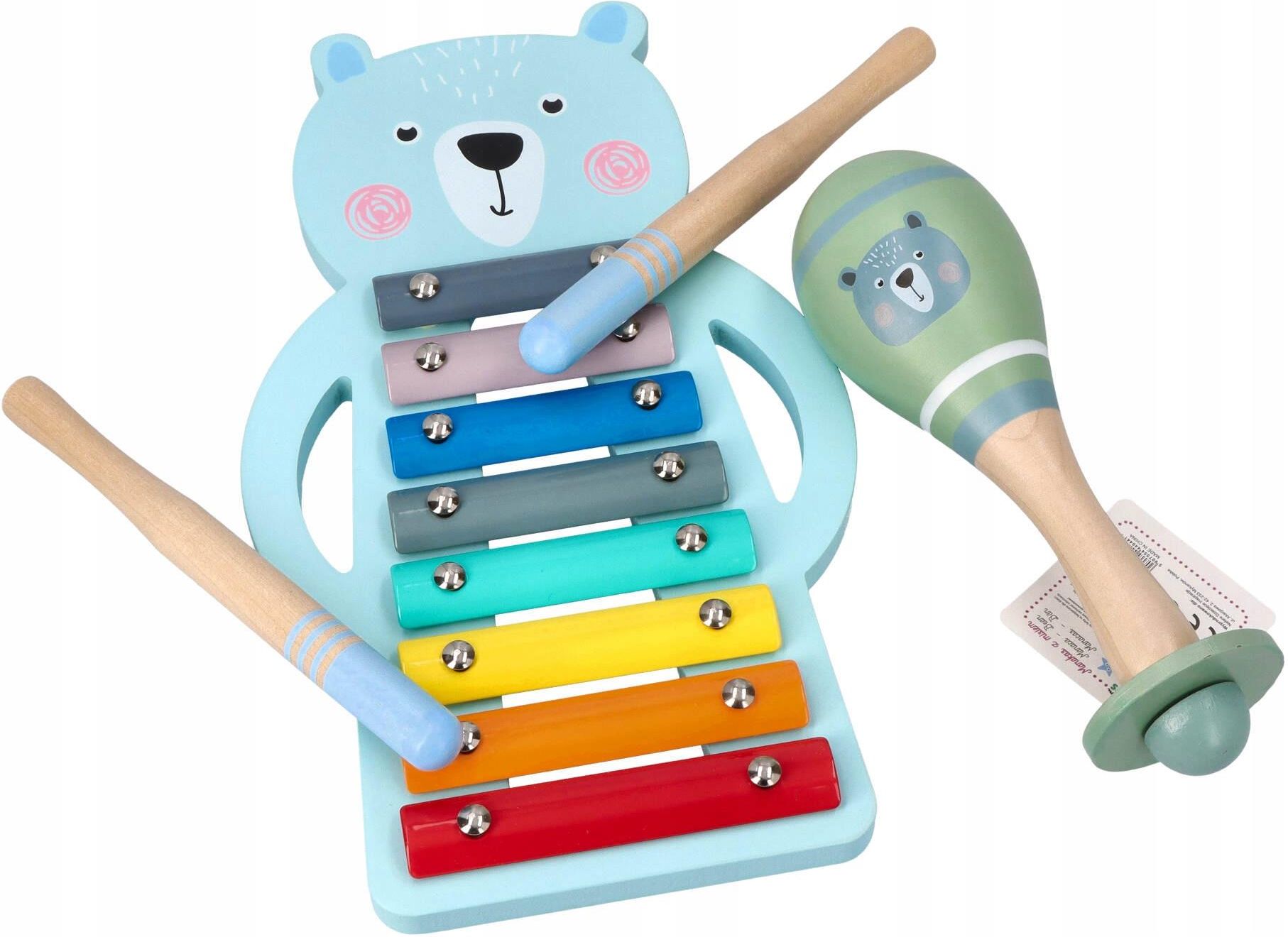 Adam Toys Cymbałki Metalowe Marakas Zestaw Z Misiem Adamtoys - Ceny i ...