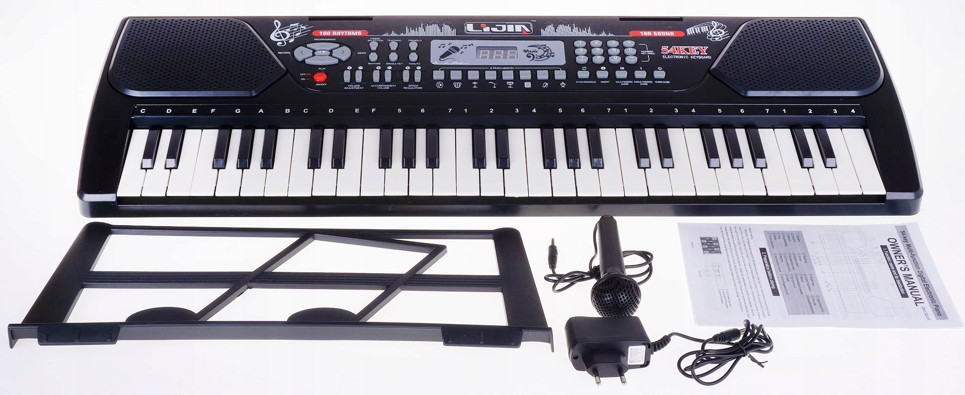 Lijin Organy Keyboard Mikrofon 54 Klawisze Zasilacz - Ceny i opinie ...