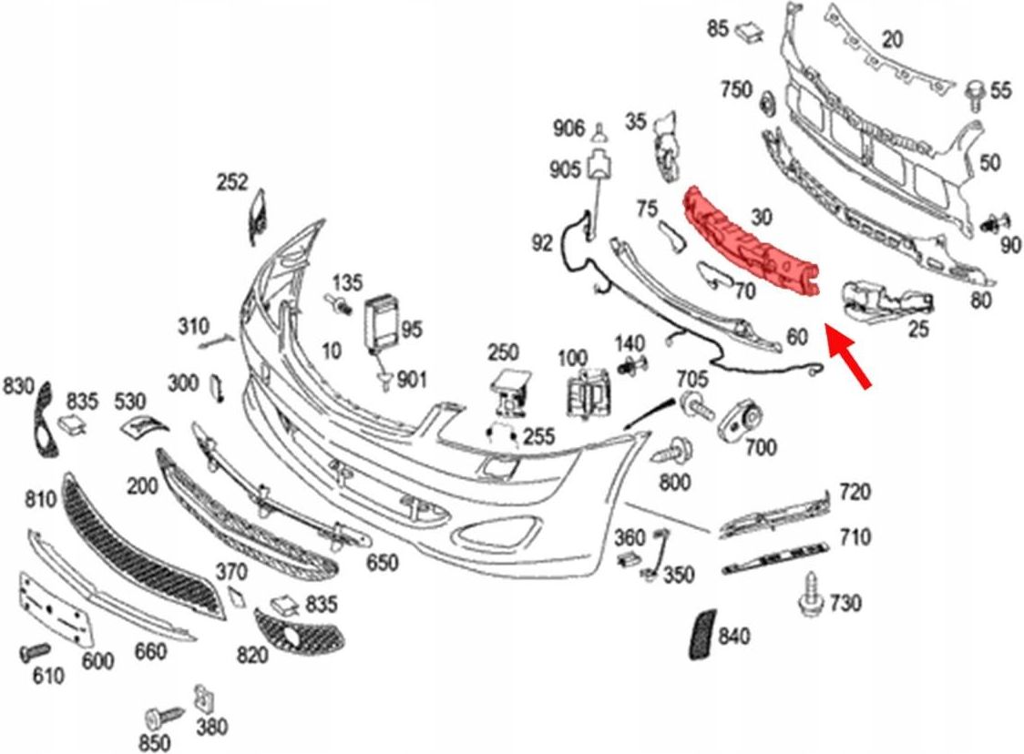 Zderzak do kupienia Mercedes S Class W221 2005 13 Absorber A2218850037 ...