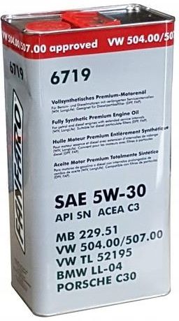 Olej silnikowy Fanfaro Vw 6719 504 507 00 5W30 6l - Opinie i ceny na Ceneo.pl