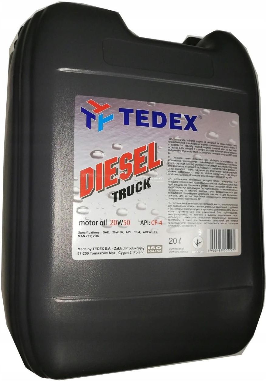Tedex Diesel Truck Motor Oil Cf-4 20W50 20l - opinie i ceny na Ceneo.pl
