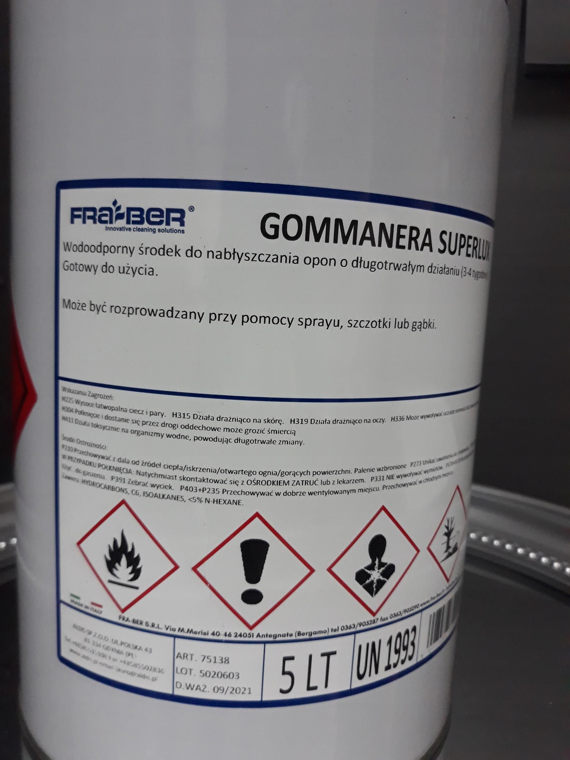 Fraber Gommanera Superlux 5L Czernidło Do Opon - Opinie i ceny na Ceneo.pl