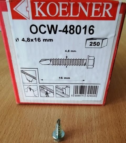 Koelner Wkręt Samowiercący Do Blach Typ Oc 4,8x16mm 250szt. Ocw48016 - Opinie i ceny na Ceneo.pl