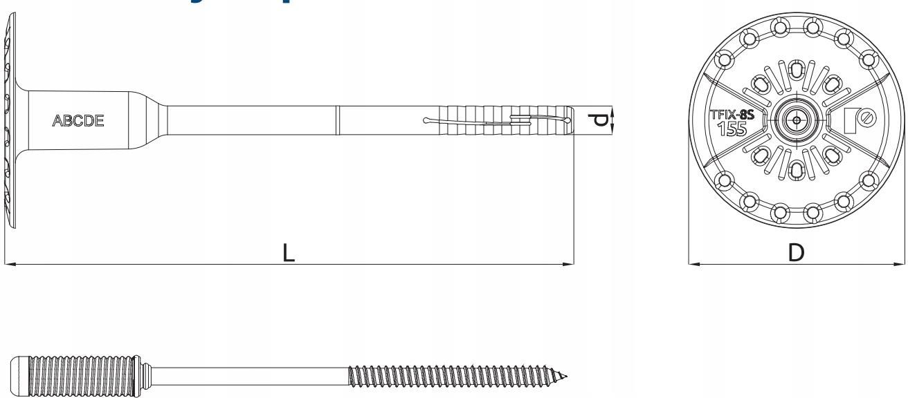 Rawlplug Kołek Fasadowy Wkręcany R-Tfix-8S 8/235mm 100szt. Rtfix8S235 ...