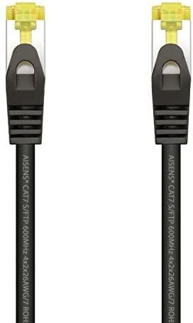 AISENS A146-0484 KABEL SIECIOWY RJ45 LSZH CAT.7 600 MHZ S/FTP PIMF AWG26, CZARNY, 25CM ...