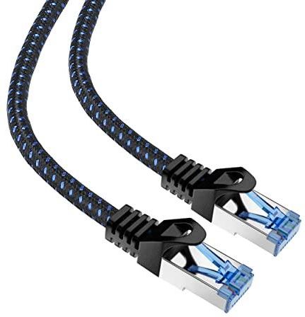 MUMBI KABEL LAN 1,5 M CAT 8 KABEL SIECIOWY NYLON EKRANOWANY S-FTP CAT8 ETHERNET KABEL KROSOWY ...
