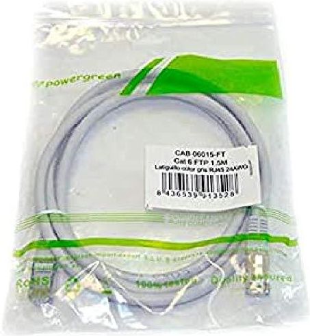 POWERGREEN POWERGREEN CAB-06015-FT WĄŻ KOLOR SZARY RJ45 CAT 6 FTP 1,5 ...