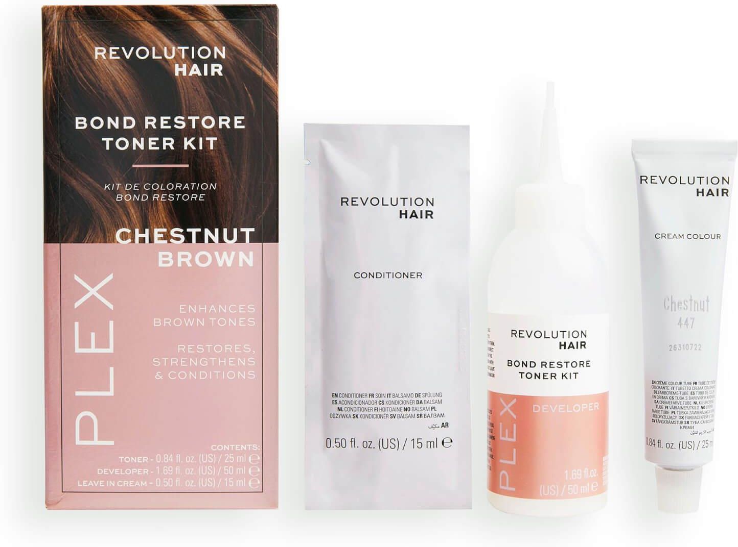 REVOLUTION HAIRCARE PLEX BOND RESTORE TONER KIT VARIOUS SHADES BROWN ...