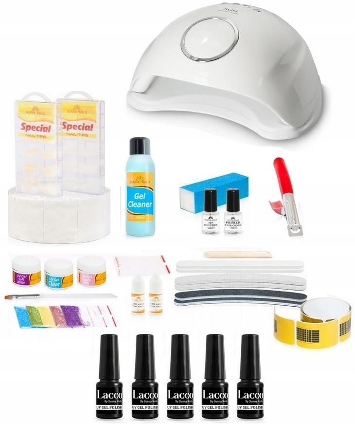 SUNNY NAILS ZESTAW DO PAZNOKCI LAMPA UV/LED 48W LAKIERY MANICU - Opinie ...