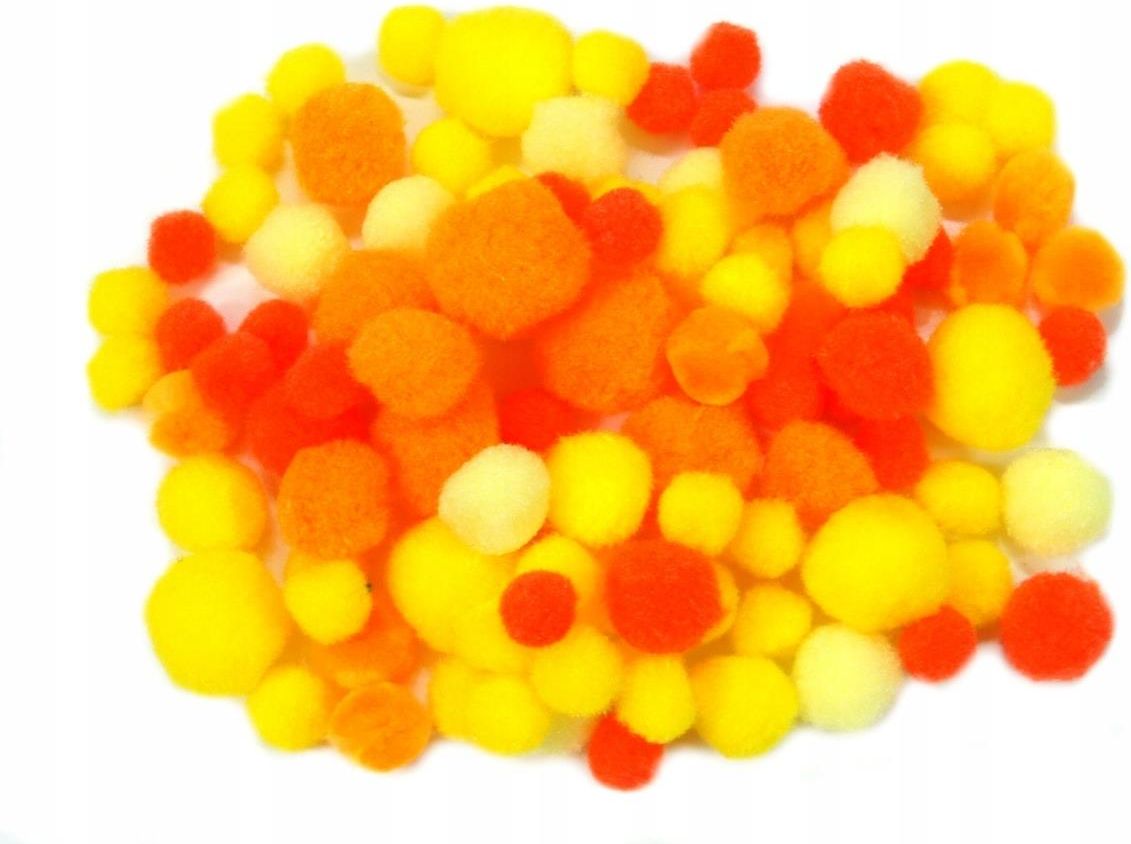 Pomponiki, pompony Paka mix 100 sztuk żółte - Ceny i opinie - Ceneo.pl