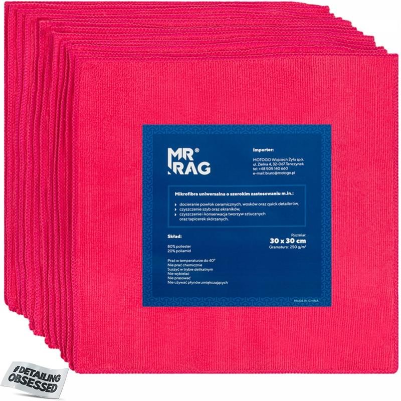 Mr Rag 30X30Cm Red Mikrofibra Czerwona 12-Pack - Opinie i ceny na Ceneo.pl