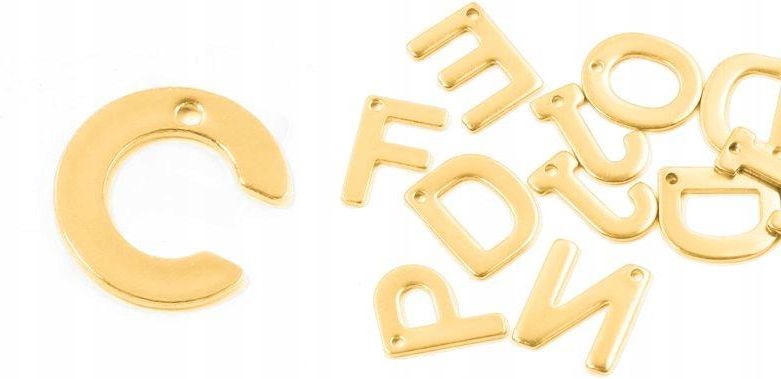 Literka C alfabet stalowy złoty 2 sztuki - Ceny i opinie - Ceneo.pl