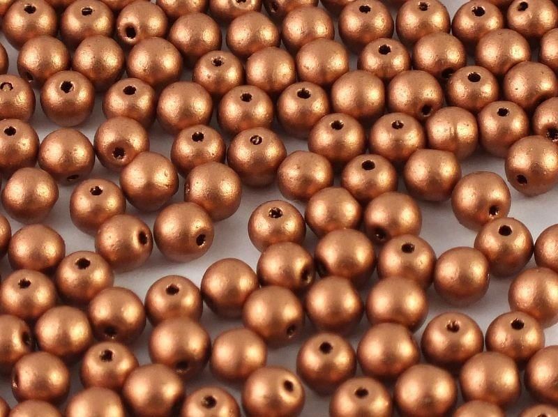 Round Beads Matte Metallic Copper 4mm-opak. - Ceny i opinie - Ceneo.pl