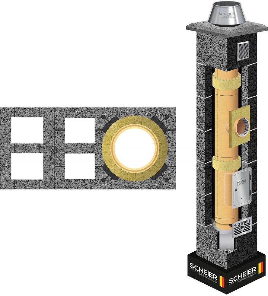 System kominkowy SCHEIER KOMIN CERAMICZNY SYSTEMOWY SYSTEM KOMINOWY 180 ...