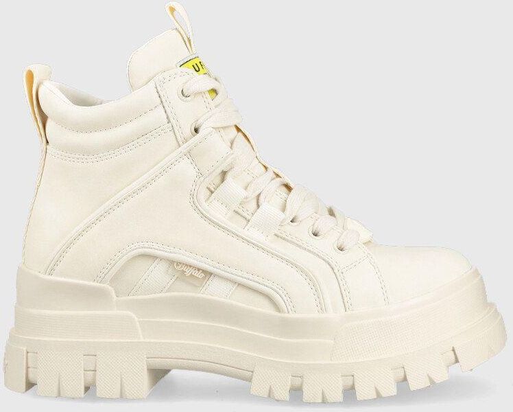 Buffalo buty Aspha NC Mid Laceup damskie kolor beżowy na platformie ...