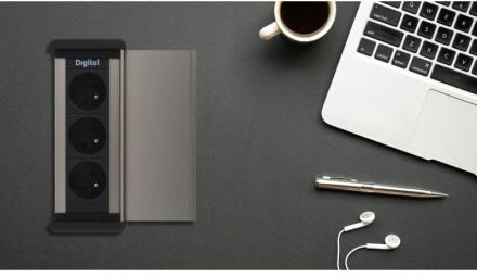 Gniazdo elektryczne Digitel Slim Cover Zestaw 6m B/Sb/Sb 3x Ute DG8082 ...