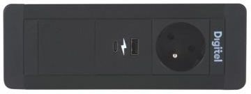 Gniazdo elektryczne Digitel Slim Frame Zestaw 3m B/B 1Xute Ładowarka ...