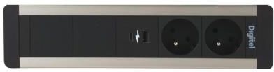 Gniazdo elektryczne Digitel Slim Frame Zestaw 5m B/Sb 2x Ute DG8053 ...