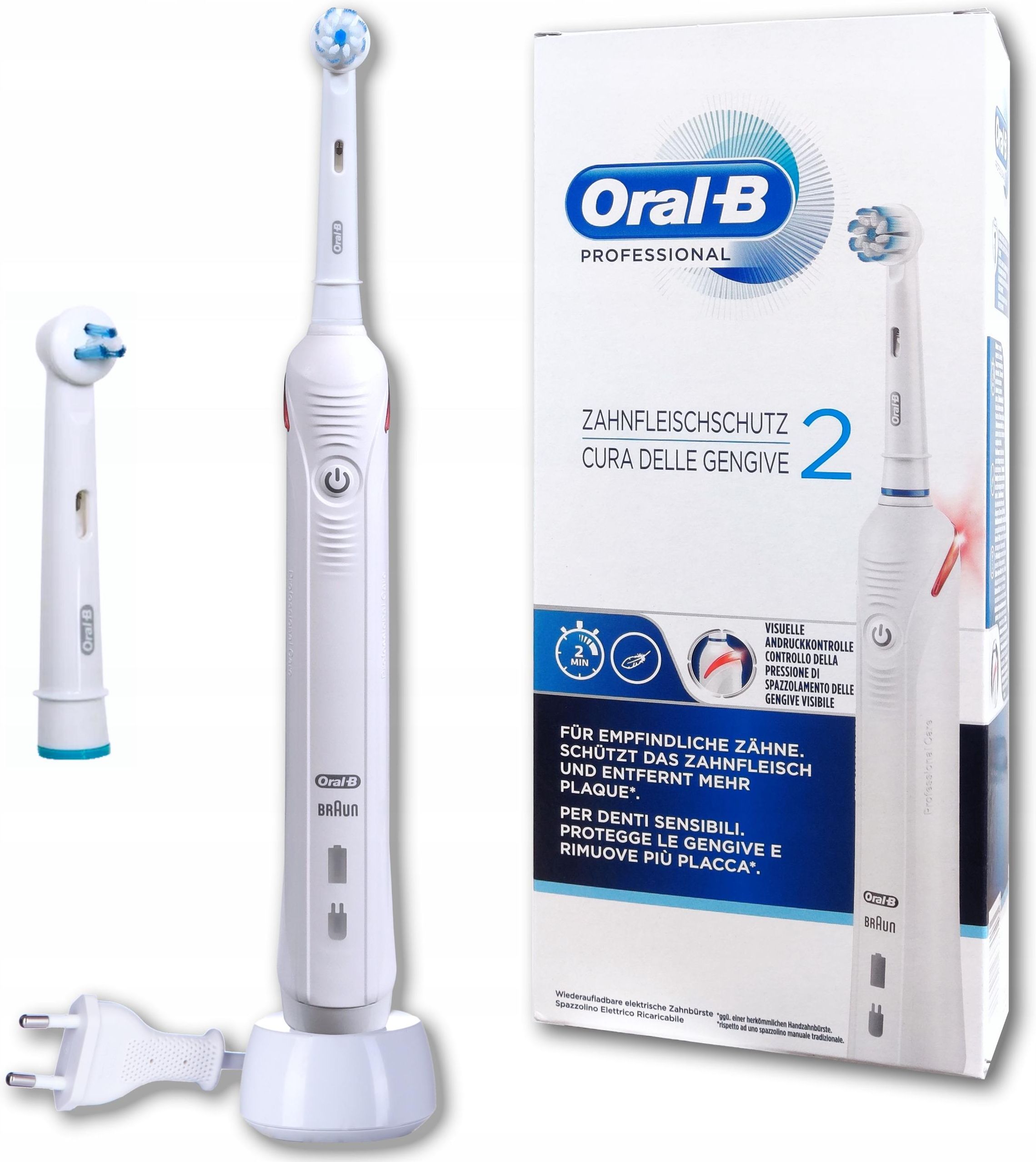 Szczoteczka elektryczna Oral-B Pro 2 2000 Professional Gumcare 2 Biała ...