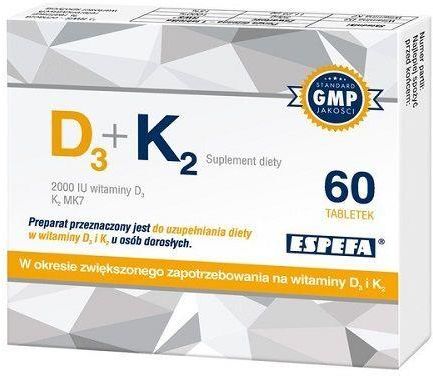 Espefa D3 + K2 60tabl. - Opinie i ceny na Ceneo.pl