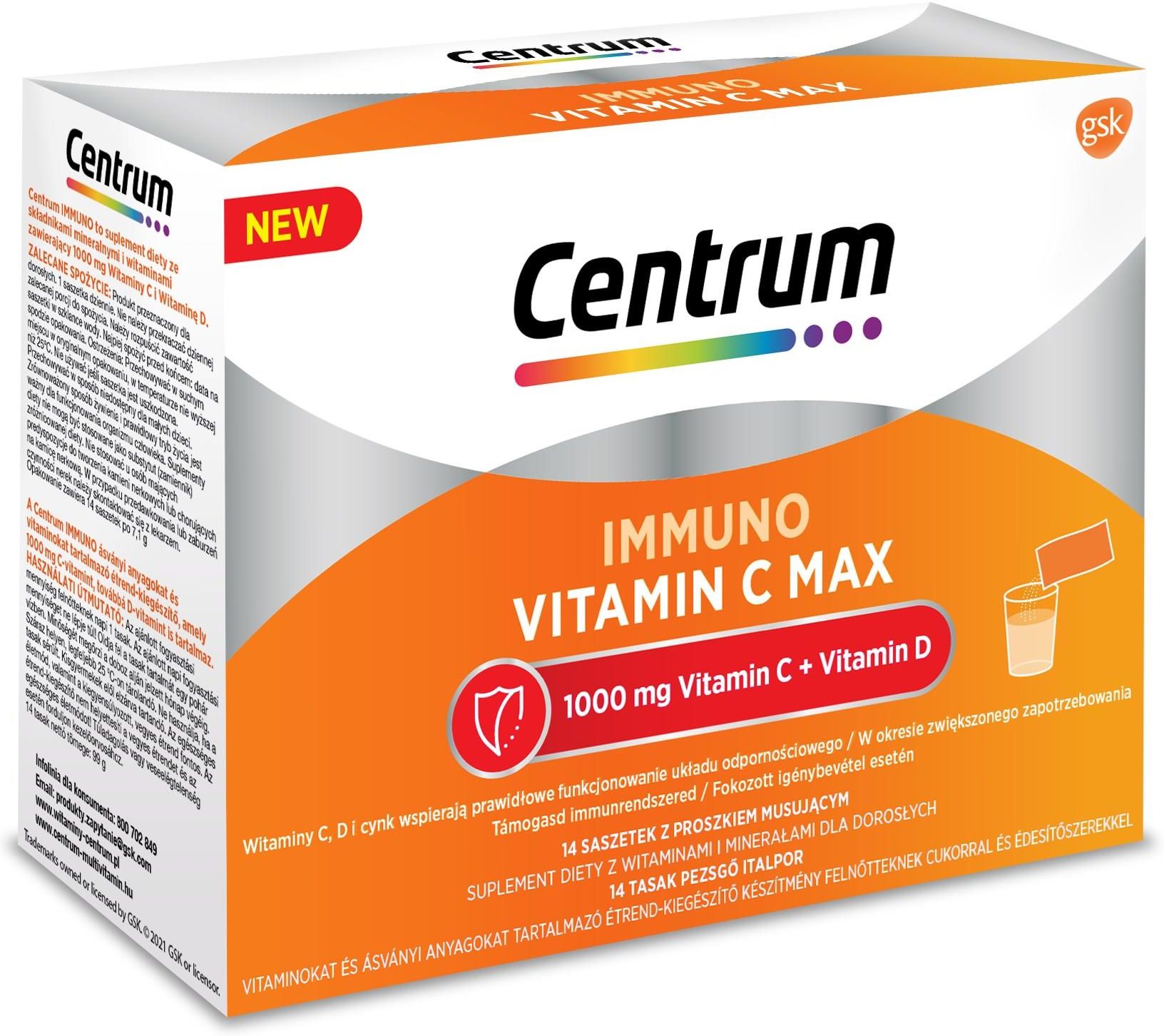 Centrum Immuno Vitamin C Max 14 saszetek + Centrum ON 30 tabletek ...