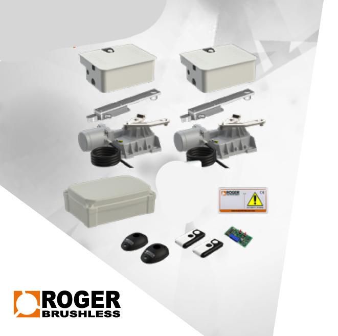 Napęd do bramy Roger Zestaw Do Bram Skrzydłowych Z Silnikami Bezszczotkowymi 36 V (SETBR21362L ...