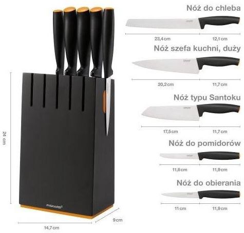 Fiskars Functional Form Zestaw 5 Noży W Bloku (1068068) - Opinie i atrakcyjne ceny na Ceneo.pl