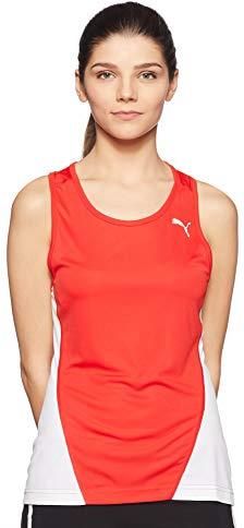 PUMA Damen Tank Top Cross the Line Singlet W, Puma Red-Puma White, XS ...