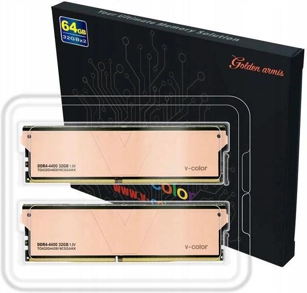 V-Color SkyWALKER PLUS Golden Armis RGB DDR4 64GB 4400 MHz CL19 ...