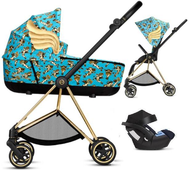 Wózek CYBEX MIOS 2.0 LUX 3W1 4W1 BY JEREMY SCOTT CHERUBS BABY BLUE ATON ...