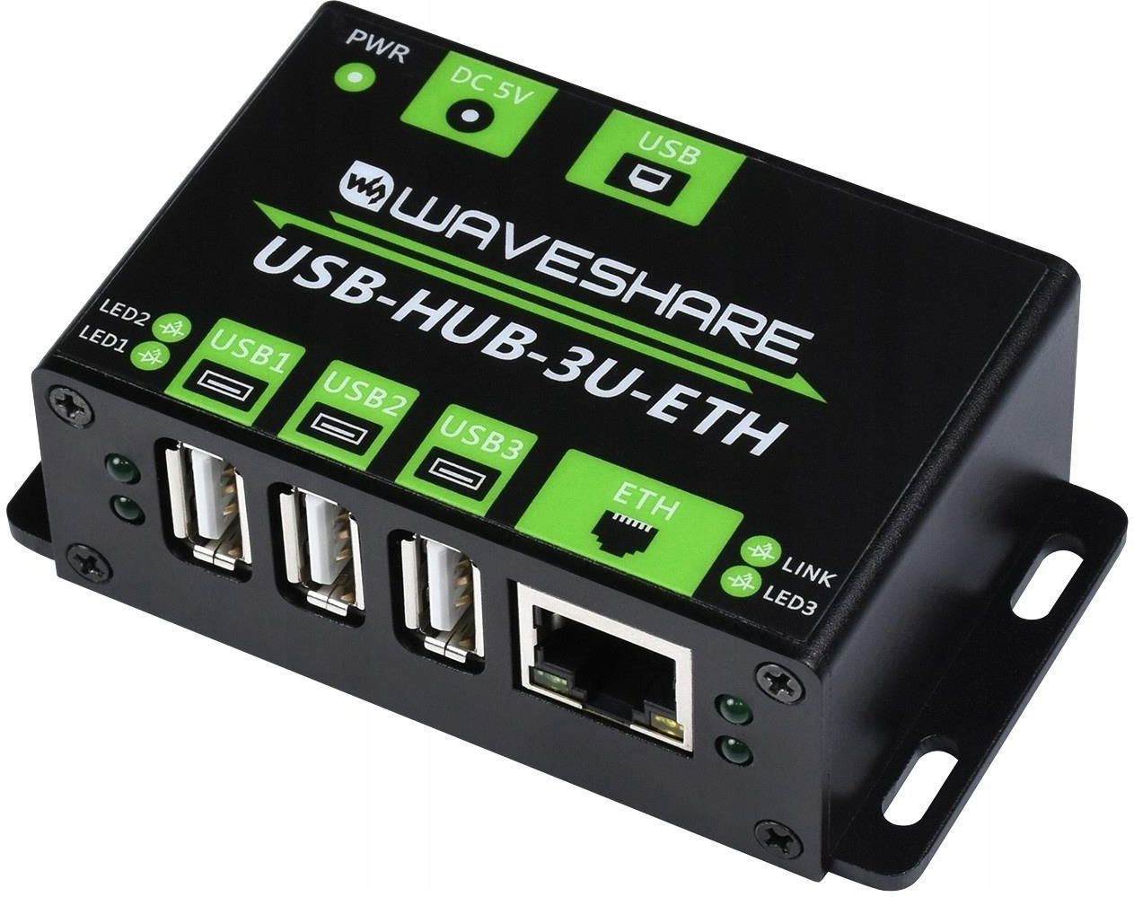 Hub USB Waveshare USB-HUB-3U-ETH-EU - 3-portowy Hub Usb 2.0 - Opinie i ...