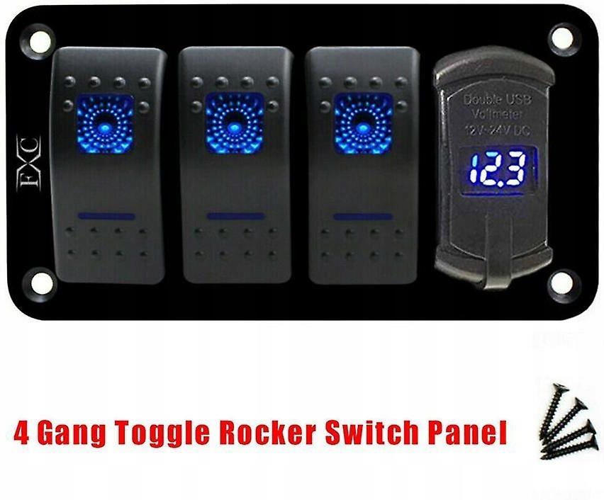 Hub USB Greifen 4 Gang marine boat rocker switch panel, 12v/24v ...