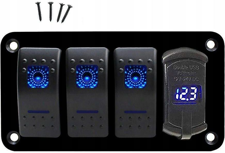 Hub USB Greifen 4 Gang marine boat rocker switch panel, 12v/24v ...