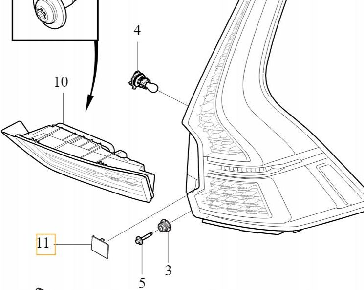 Lampa tylna Volvo Xc60 Ii Zaślepka Sruby Tylnej Prawej Lampy O 32228919 ...