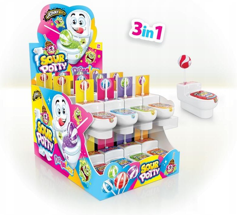 Johny Bee Sour Potty Lizak Maczany 456G 24X19G - Ceny i opinie - Ceneo.pl