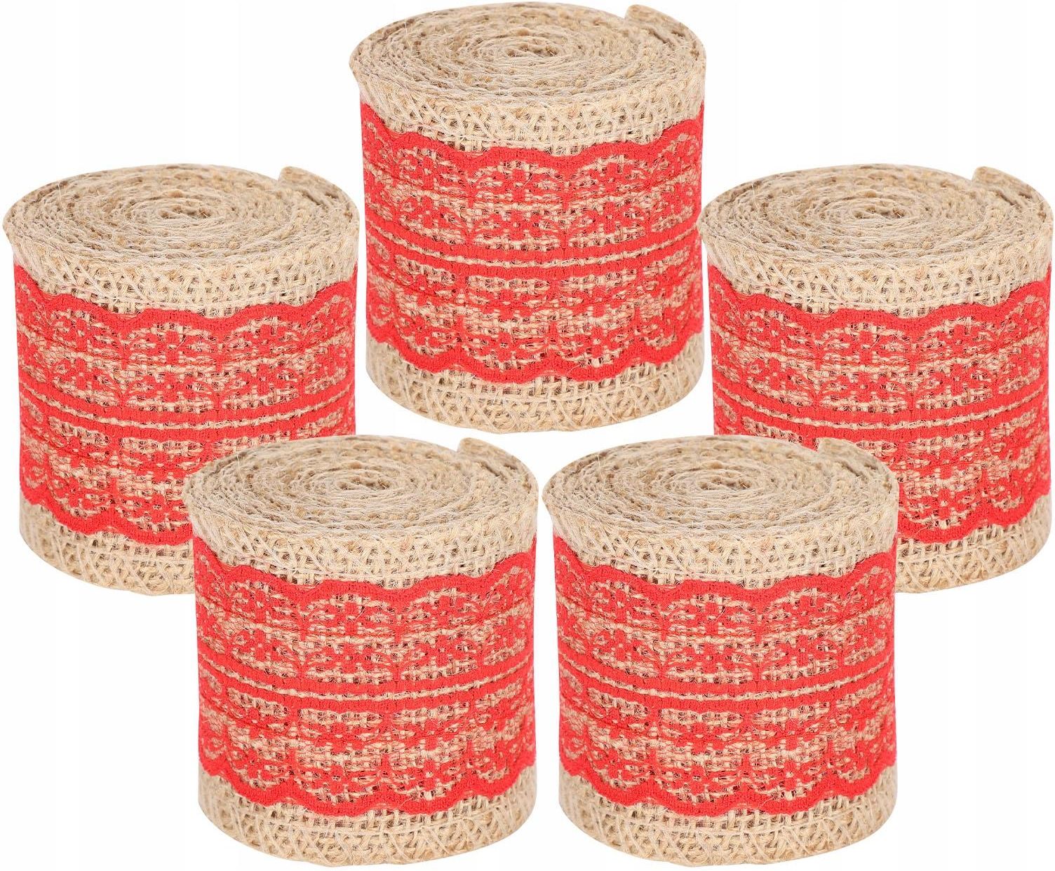 5 sztuk juta wstążki koronkowa rolka lniana pas - Ceny i opinie - Ceneo.pl