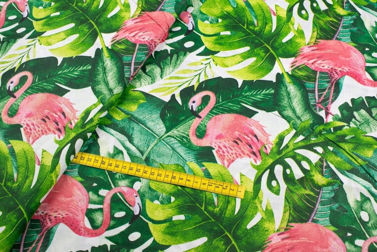 Tkanina bawełna wzór monstera flaming kolor biały - Ceny i opinie - Ceneo.pl