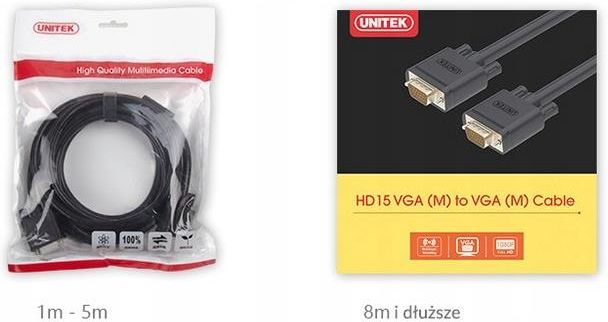 Unitek Kabel Do Monitora Vga 15M/15M Ekran Hq Black 12M - Opinie i ceny ...