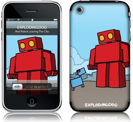 Musicskins Czerwony Robot Explodingdog Do Apple Iphone 2G/3G/3G S ...