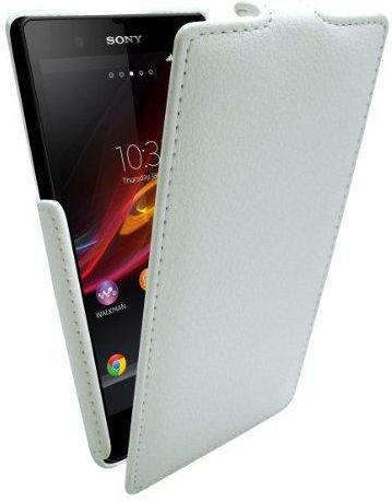 Omenex 688242 Etui Z Klapką Do Sony Xperia Z Imitacja Skóry Białe ...