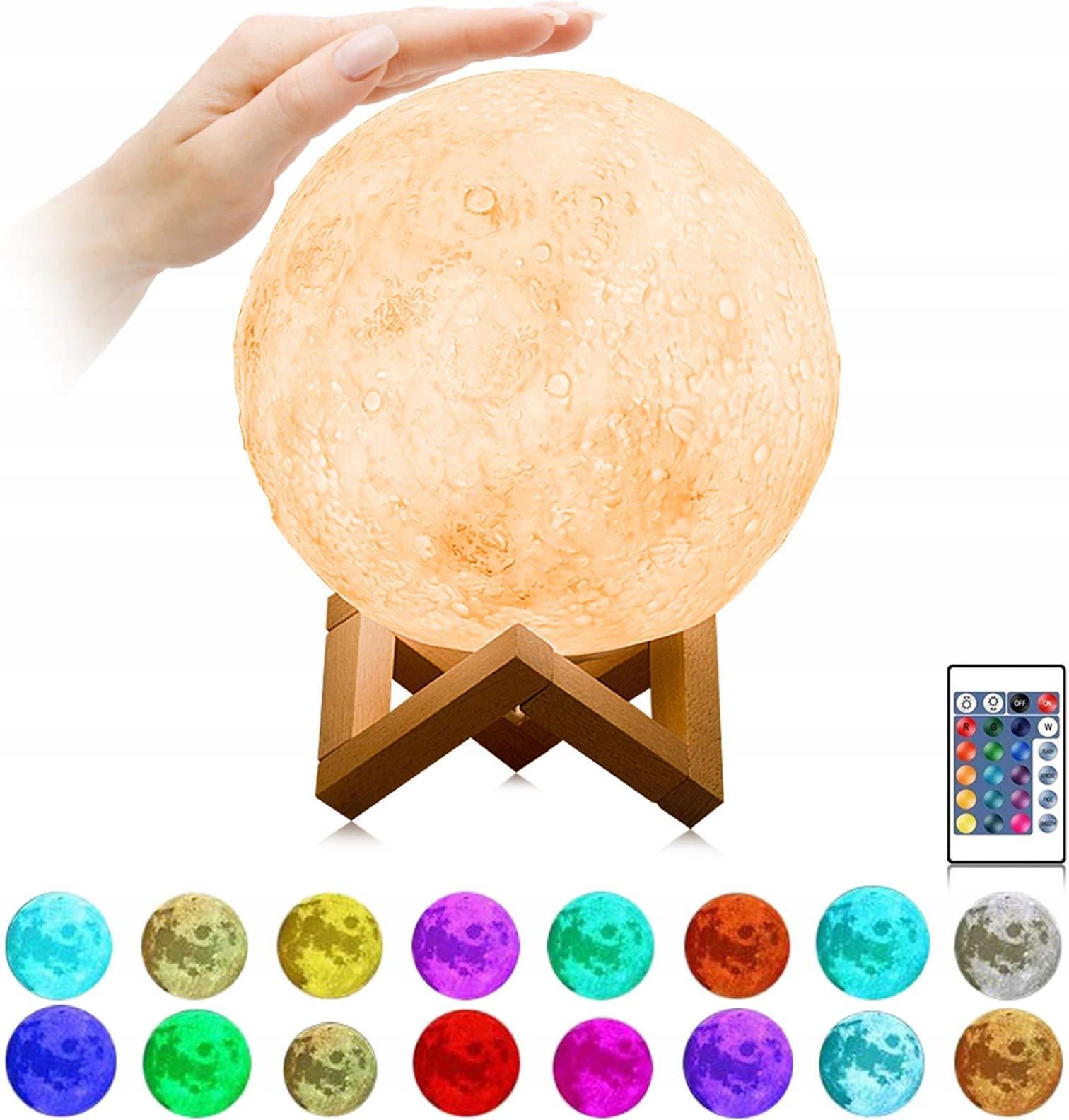 Lampka Nocna 3D Księżyc 15Cm Moonlight Rgb + Pilot - Ceny i opinie - Ceneo.pl
