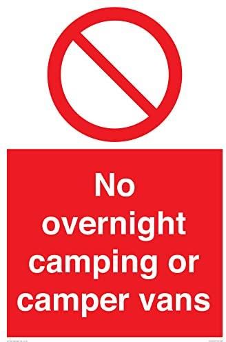 Viking Signs Znak 'No Overnight Camping Or Camper Vans' 400x600mm A2P ...