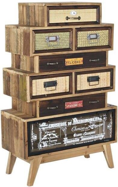 Dkd Home Decor Komoda Jodła Naturalny Mdf Vintage (70X33,5X111 Cm ...