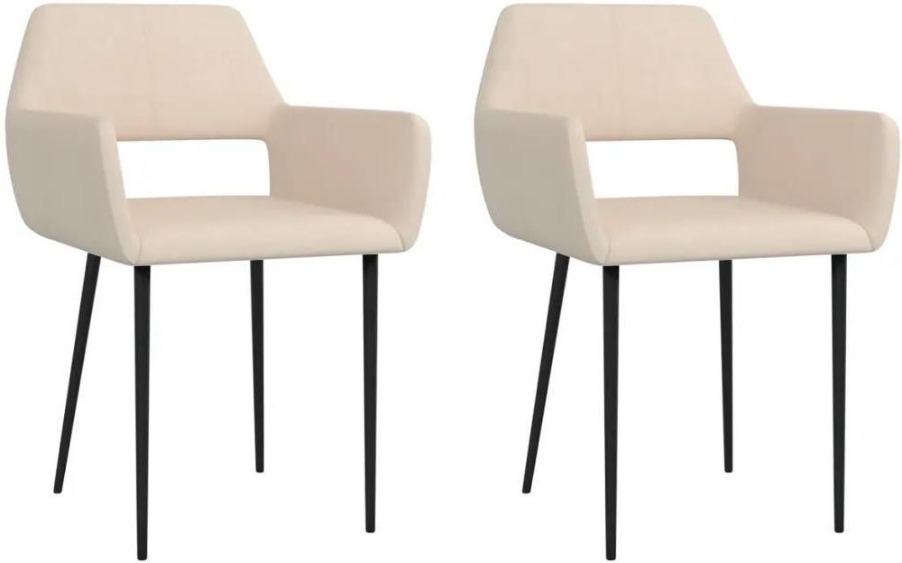 Vidaxl Krzesła Stołowe 2 Szt. Kremowe Tapicerowane Tkaniną 13452-322966 ...