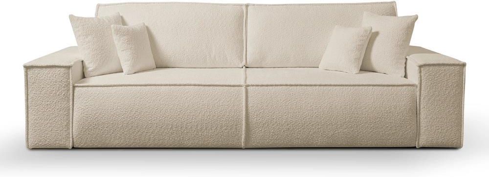 Kanapa Rozkładana Trzyosobowa Banditella Beżowa W Tkaninie Boucle ...